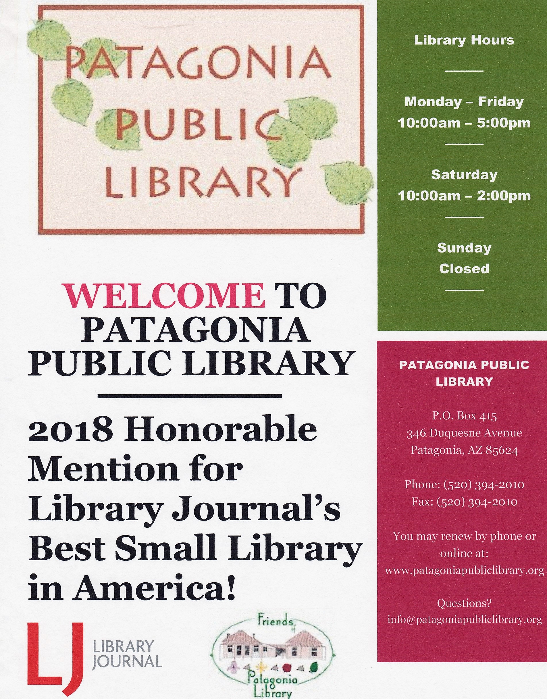 Library Journal Award Finalists 2018 | Patagonia Public Library