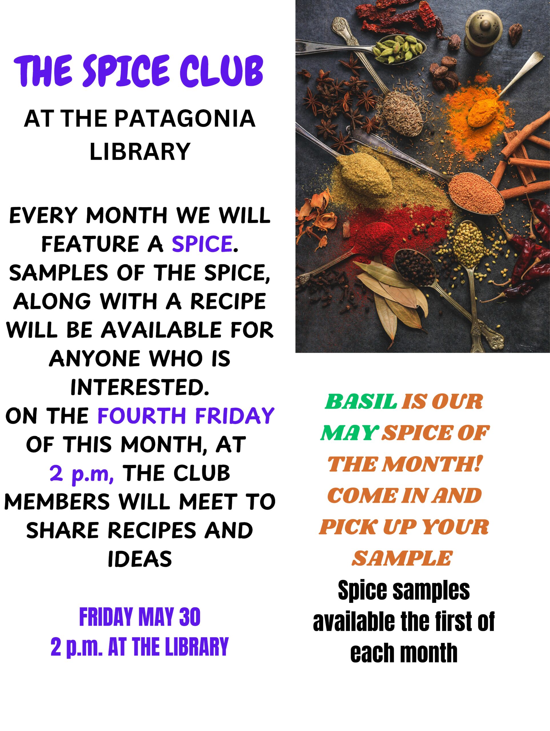 Spice of the Month Club – Basil | Patagonia Public Library